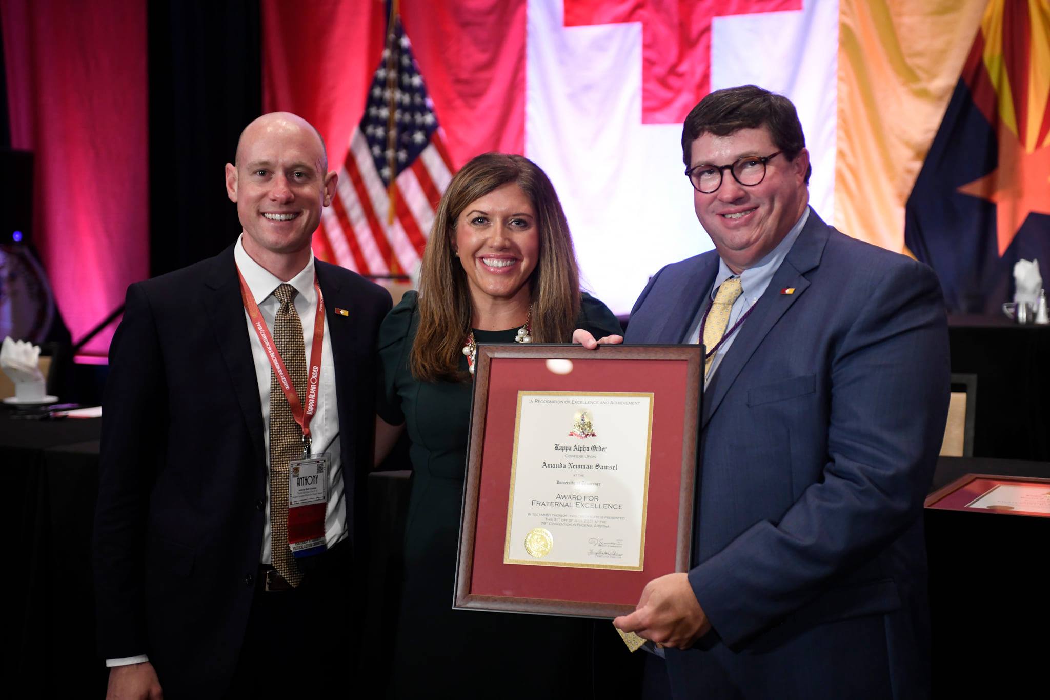 Award for Fraternal Excellence Presented to Tennessee's Amanda Samsel ...